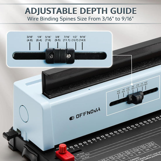 OFFNOVA 3:1 Wire Binding Machine for Letter Size/A4/A5