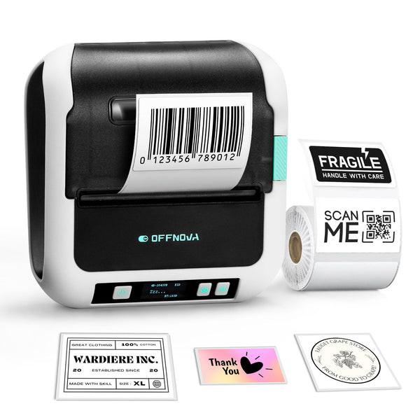 OFFNOVA Label Maker 3 Inch Bluetooth Sticker Printer, for Barcode Label ...