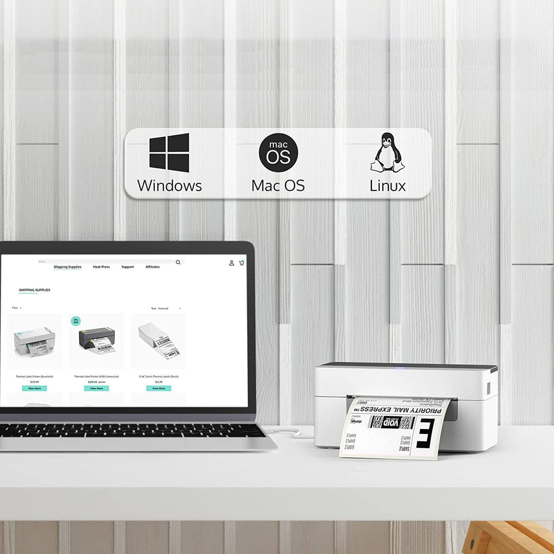 4"x6" Auto-calibration Thermal Label Printer, One-click Printing, for ...